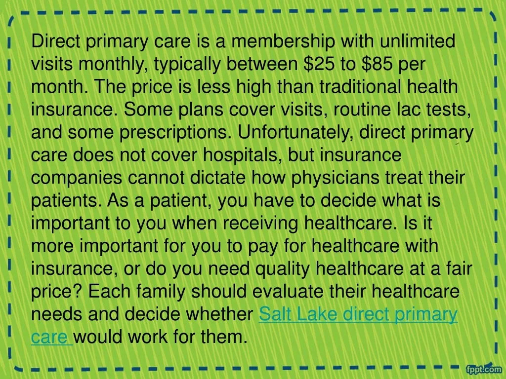 PPT - Benefits of Direct Primary Care in Salt Lake PowerPoint ...