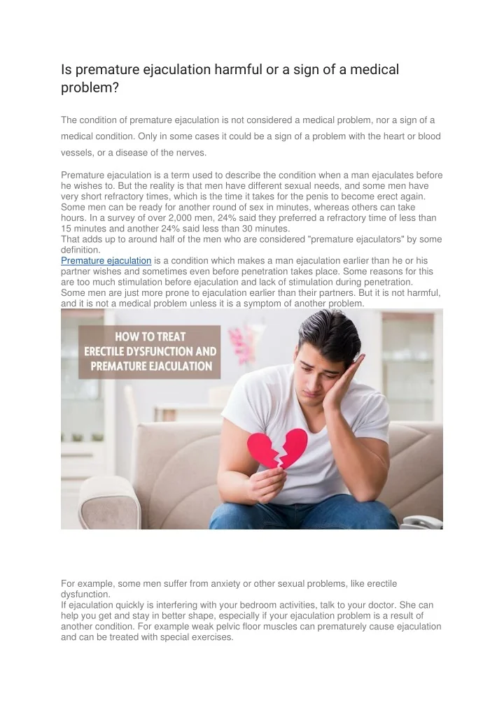 PPT - Is premature ejaculation harmful or a sign of a medical problem ...