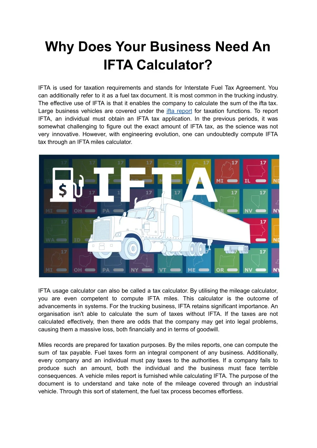 PPT - Why Does Your Business Need An IFTA Calculator PowerPoint ...
