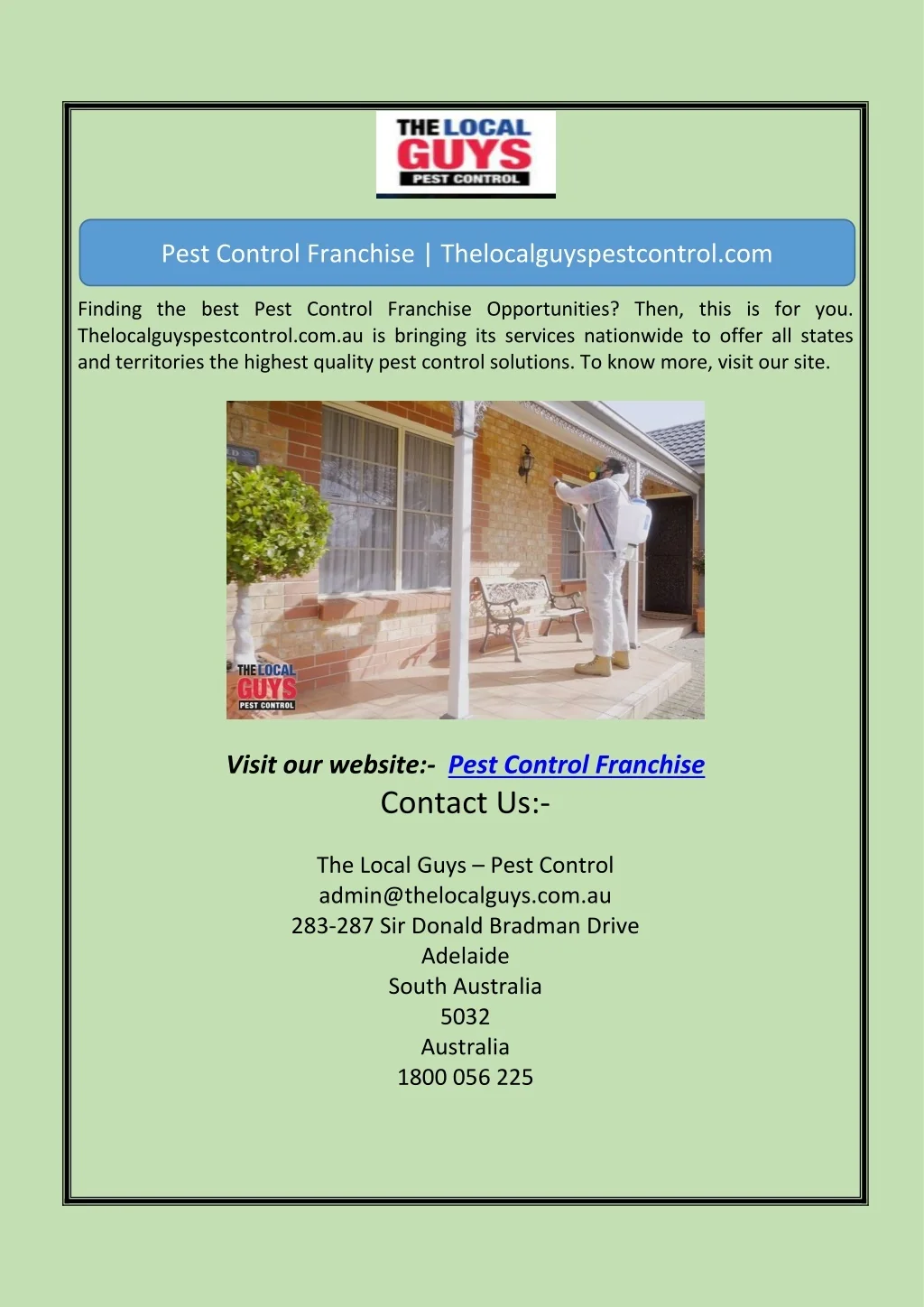 PPT - Pest Control Franchise | Thelocalguyspestcontrol.com PowerPoint ...