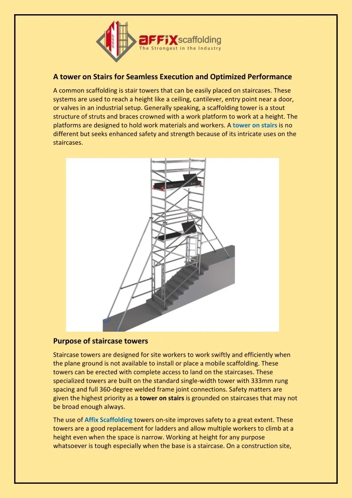 PPT - A tower on Stairs for Seamless Execution and Optimized ...