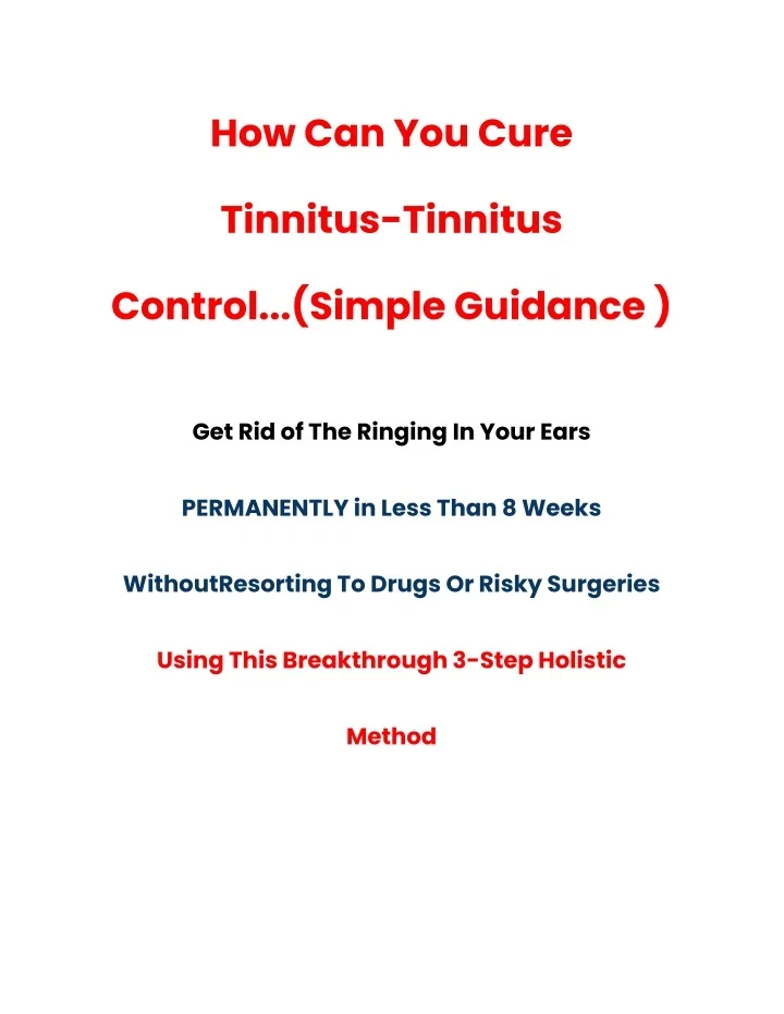 PPT - How Can You Cure Tinnitus-Tinnitus Control...(Simple Guidance ...