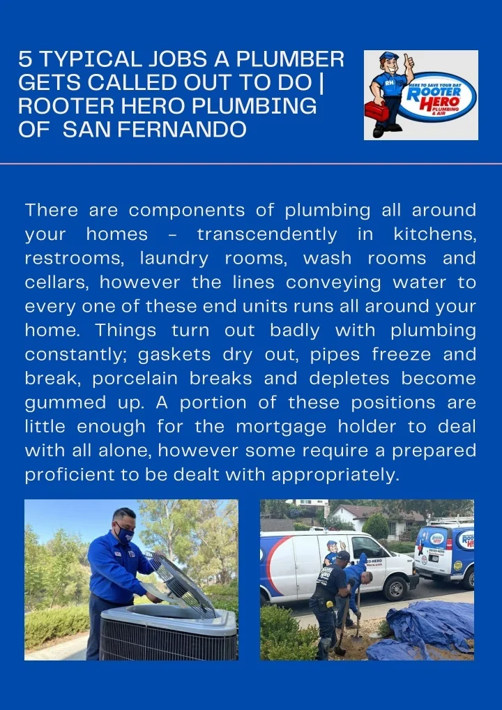 PPT - 5 Typical Jobs a Plumber Gets Called Out to Do Rooter Hero ...