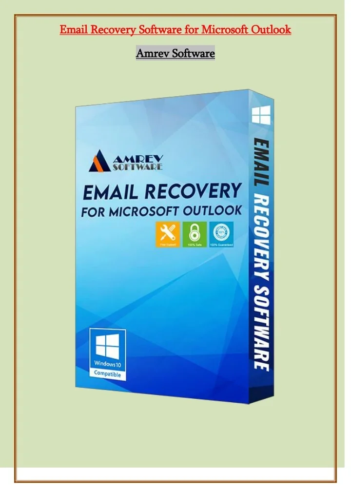 PPT - Email Recovery Software for Microsoft Outlook | Amrevsoftware ...