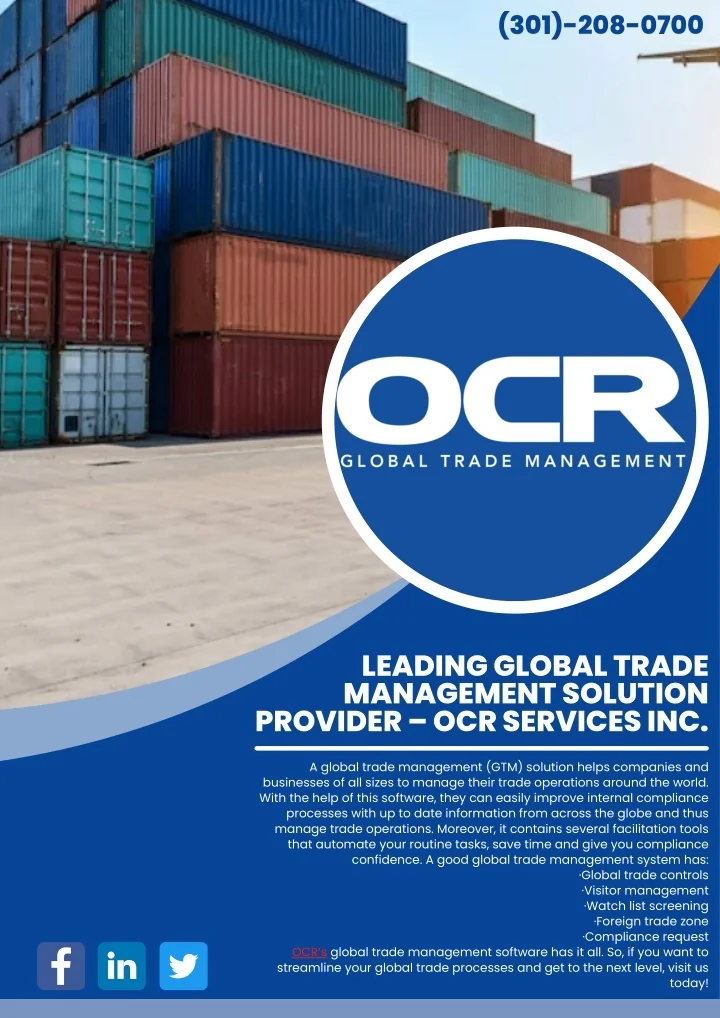 PPT - Leading Global Trade Management Solution Provider – OCR Services ...