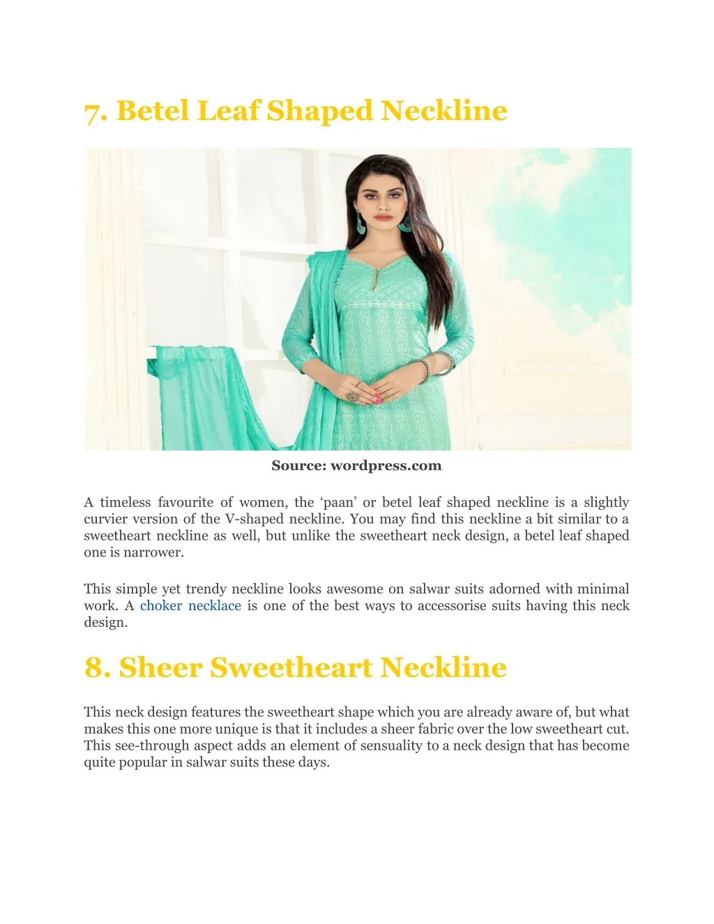 PPT - Top 8 Popular Neck Designs in Salwar Kameez PowerPoint ...