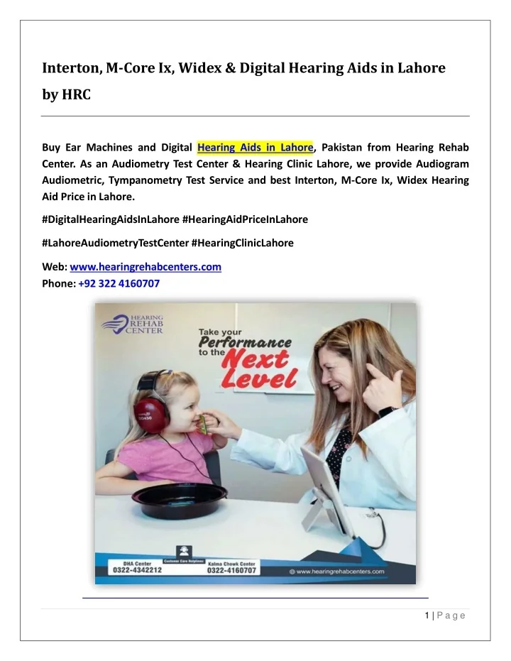 PPT - Interton, M-Core Ix, Widex & Digital Hearing Aids in Lahore by ...