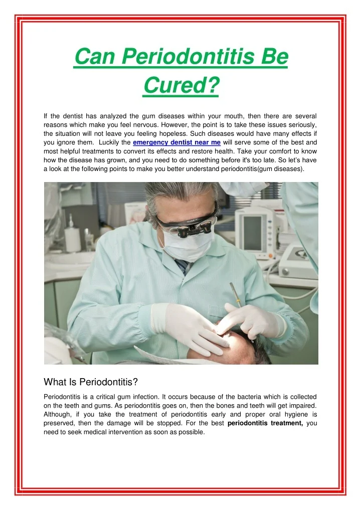 PPT - Can Periodontitis Be Cured PowerPoint Presentation, free download ...