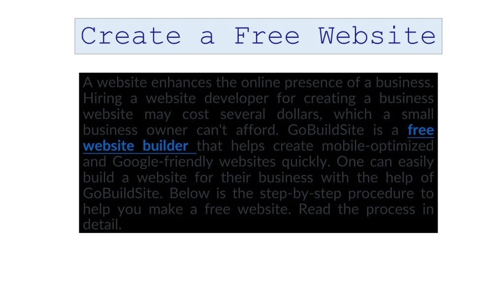 PPT - create a free website PowerPoint Presentation, free download - ID ...