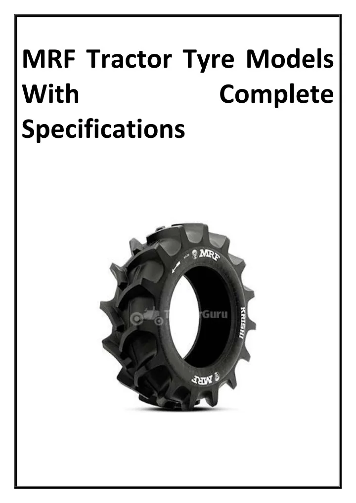 PPT - MRF Tractor Tyre Models With Complete Specifications PowerPoint ...