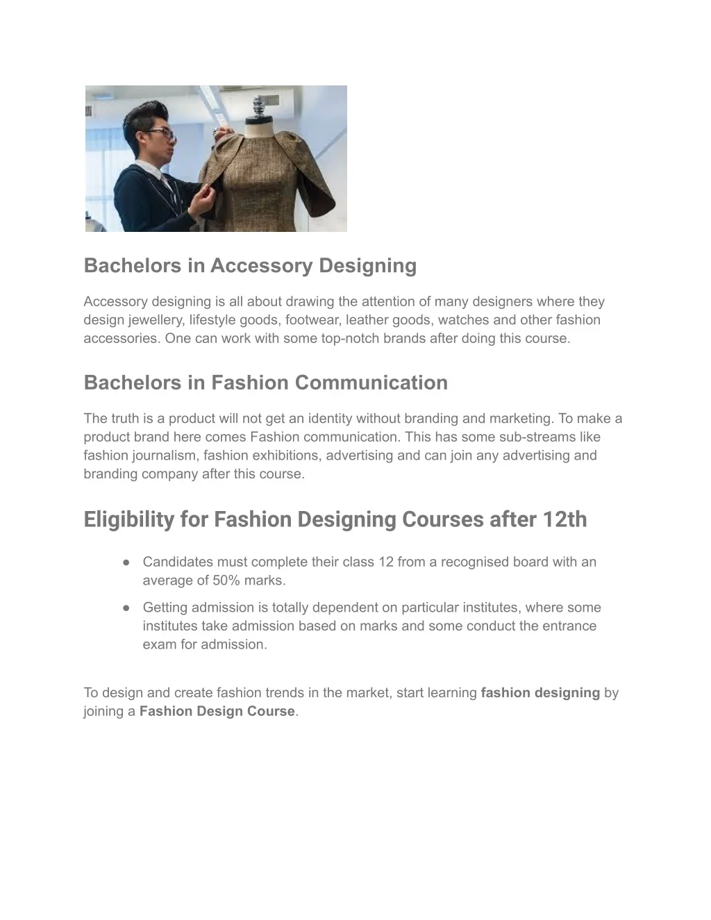 PPT - FASHION DESIGNING COURSES AFTER 12TH – FOR GLAMOROUS CAREER ...