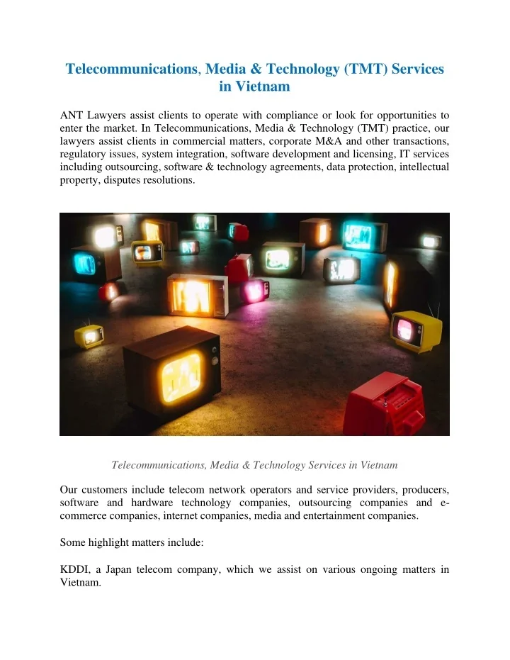 PPT - Telecommunications, Media & Technology (TMT) Services in Vietnam ...