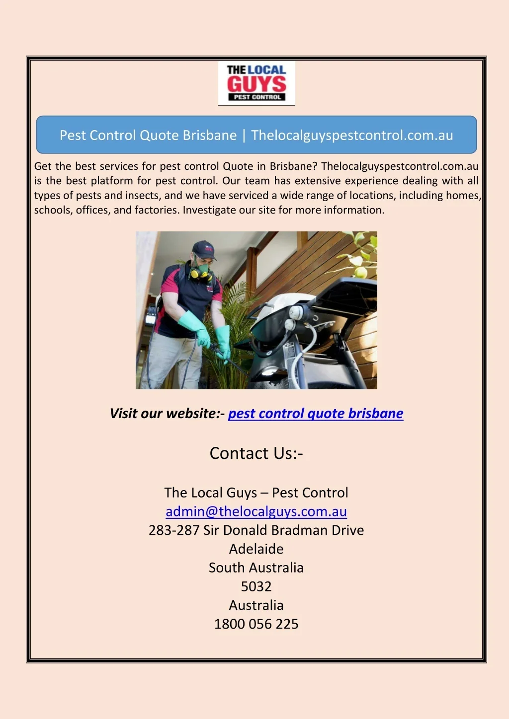 PPT - Pest Control Quote Brisbane | Thelocalguyspestcontrol.com.au ...