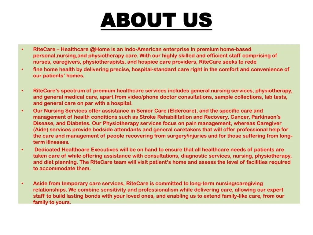 PPT - rite care health care @ home PowerPoint Presentation, free ...