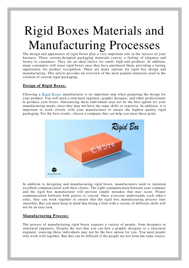 PPT - Rigid Boxes Materials and Manufacturing Processes PowerPoint ...