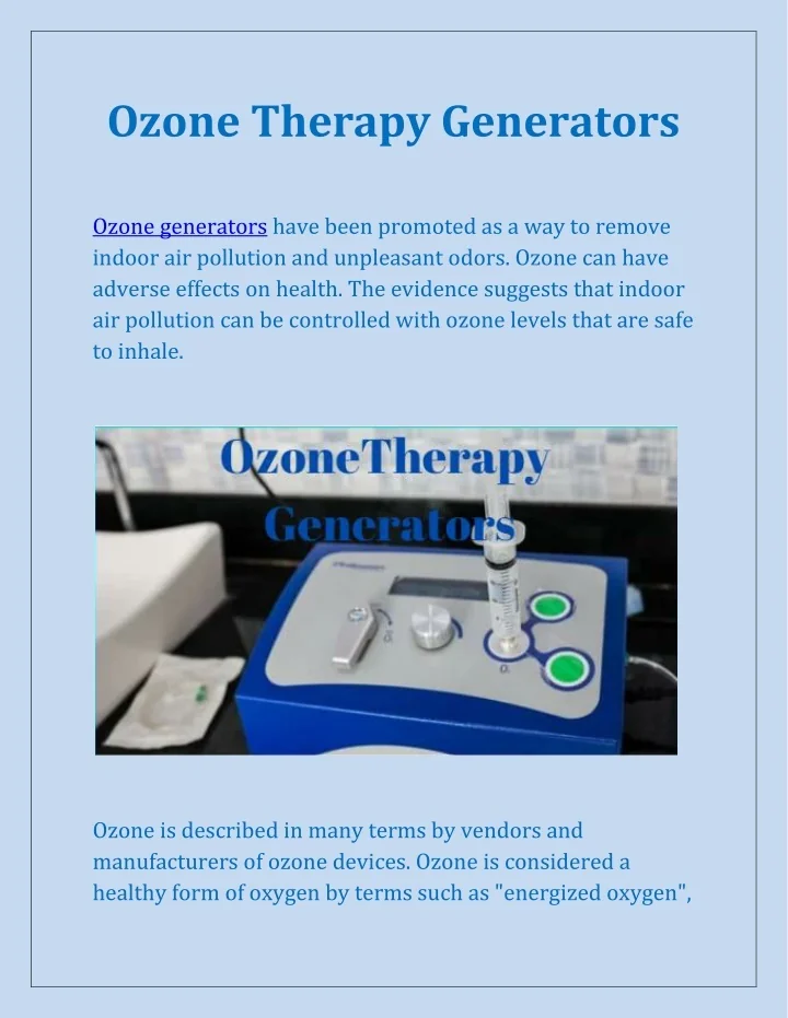 PPT - Ozone Therapy Generators PowerPoint Presentation, free download ...