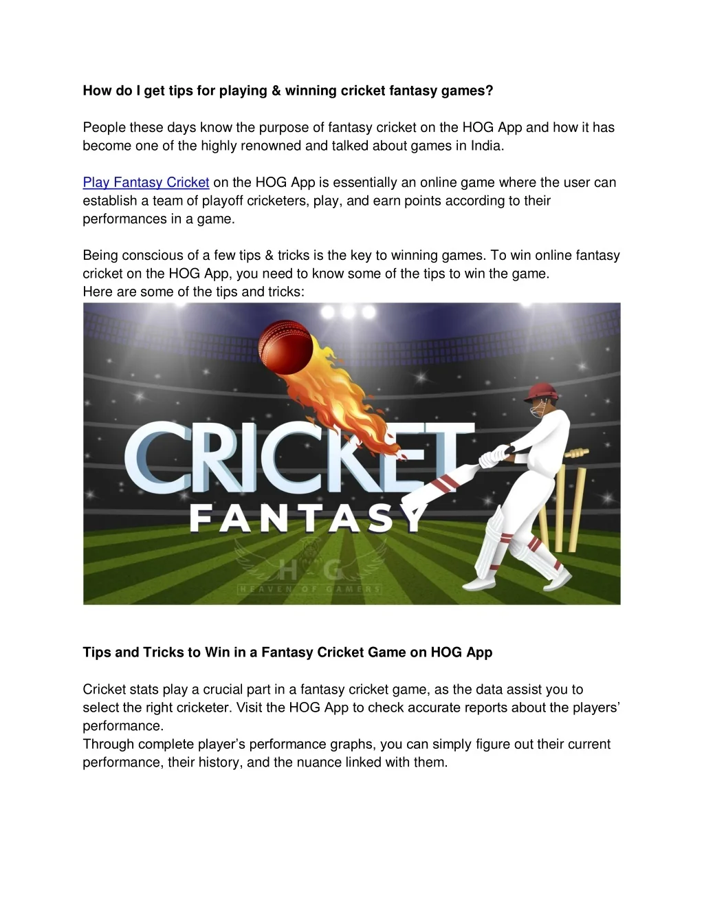PPT - How do I get tips for playing & winning cricket fantasy games ...