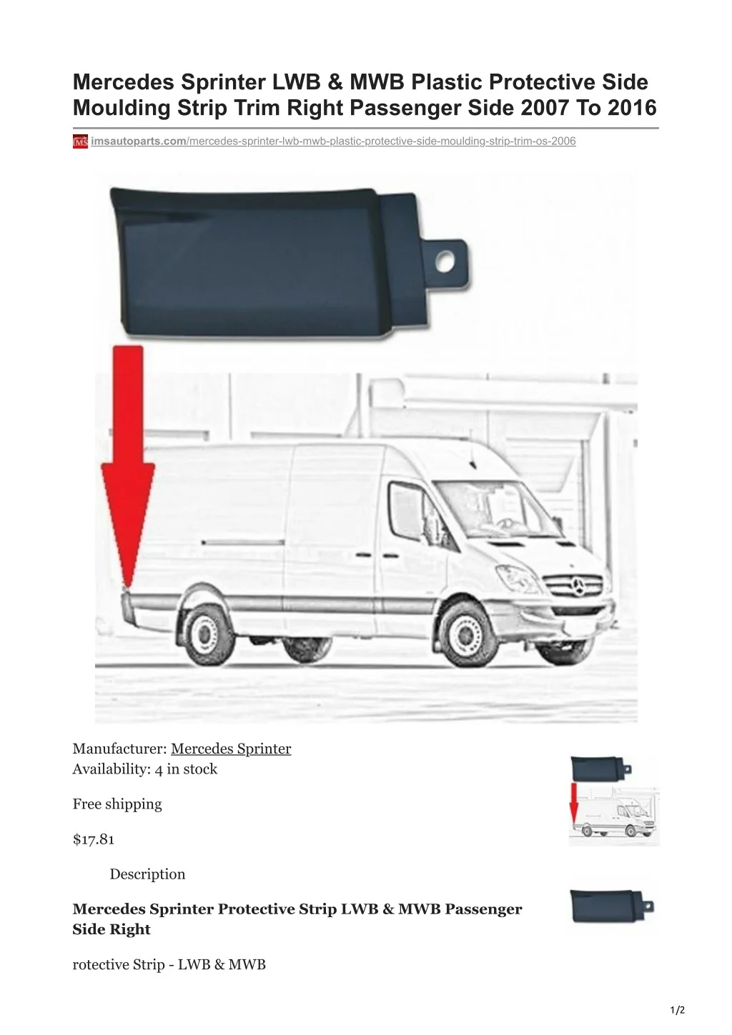 PPT - imsautoparts.com-Mercedes Sprinter LWB amp MWB Plastic Protective ...