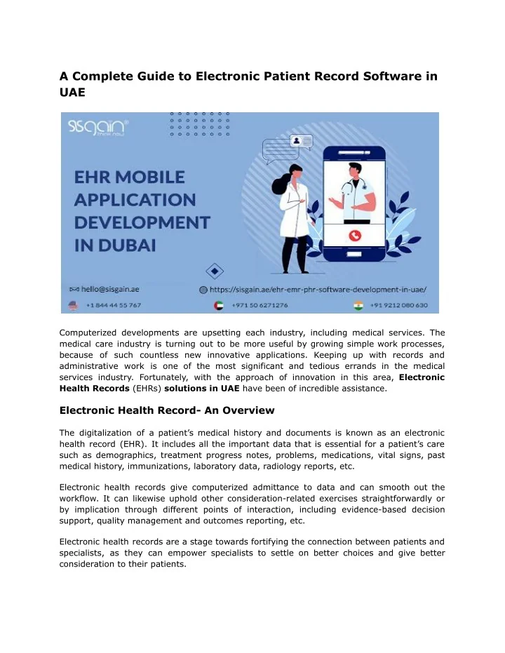 PPT - A Complete Guide to Electronic Patient Record Software in UAE ...