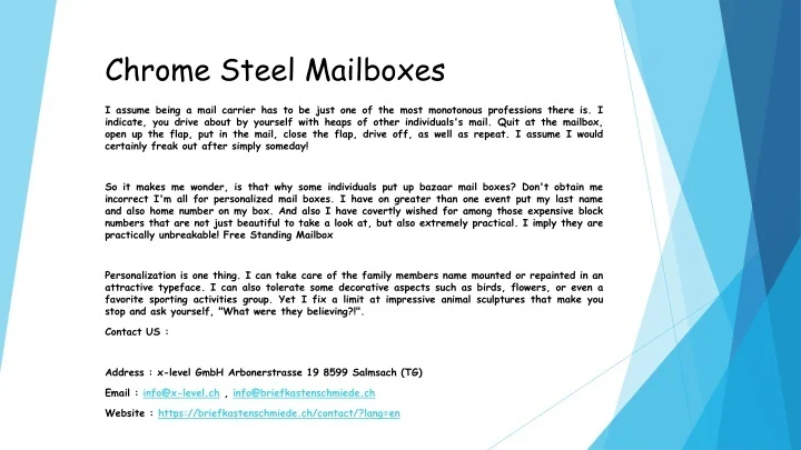 PPT - Chrome Steel Mailboxes PowerPoint Presentation, free download ...