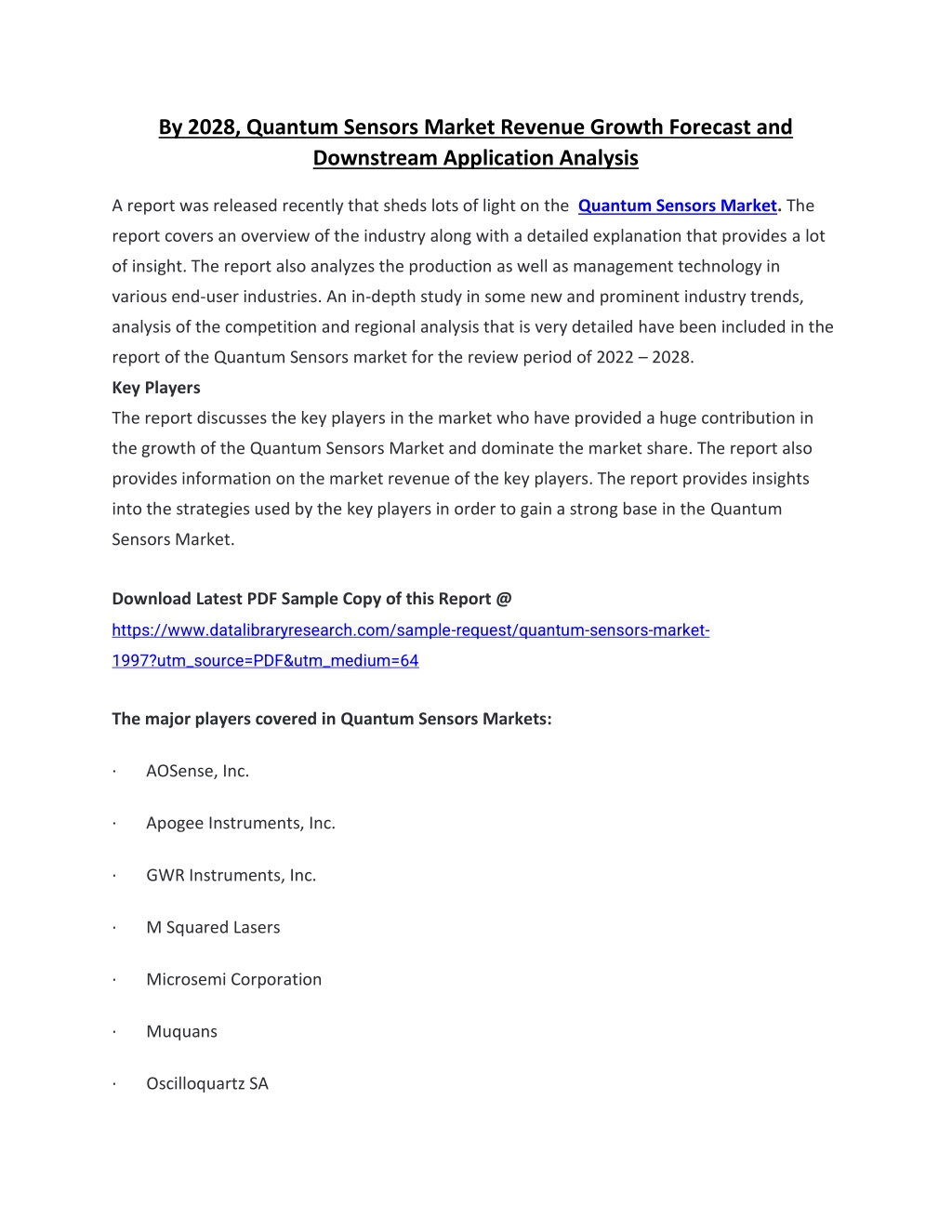 PPT - By 2028, Quantum Sensors Market Revenue Growth Forecast and ... PPT - By 2028, Quantum Sensors Market Revenue Growth Forecast and ...