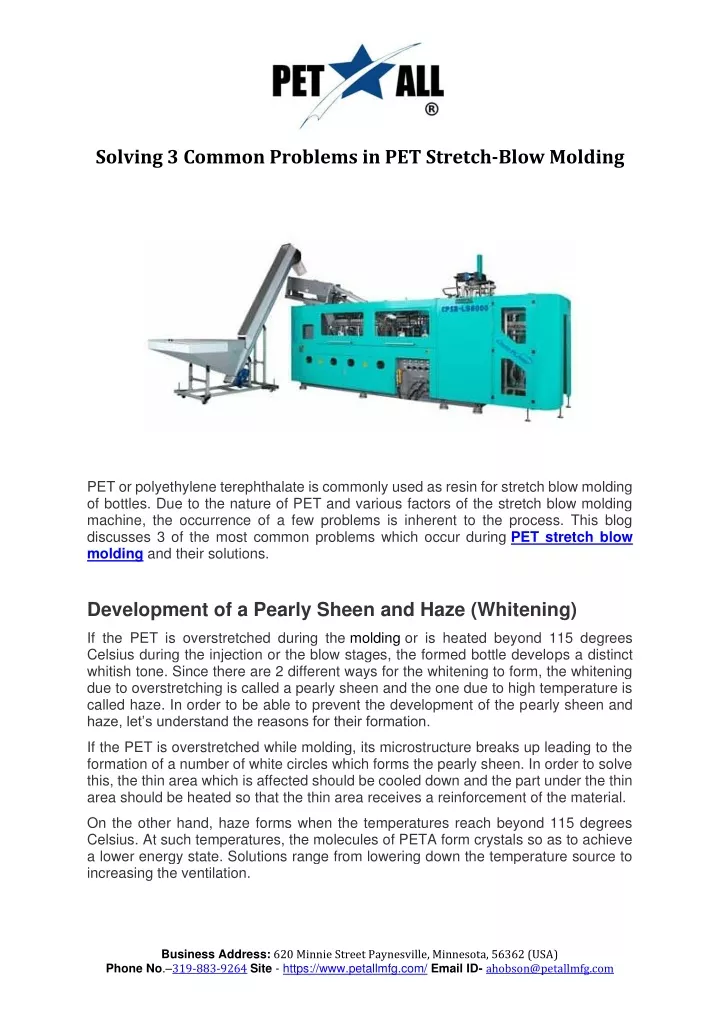 PPT - Solving 3 Common Problems in PET Stretch-Blow Molding PowerPoint ... PPT - Solving 3 Common Problems in PET Stretch-Blow Molding PowerPoint ...