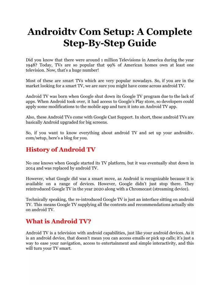 PPT - Androidtv Com Setup_ A Complete Step-By-Step Guide PowerPoint ... PPT - Androidtv Com Setup_ A Complete Step-By-Step Guide PowerPoint ...