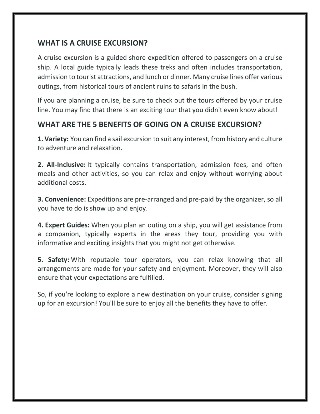 PPT - Plan Your Cruise Excursion With These Tips To Enjoy Benefits ...