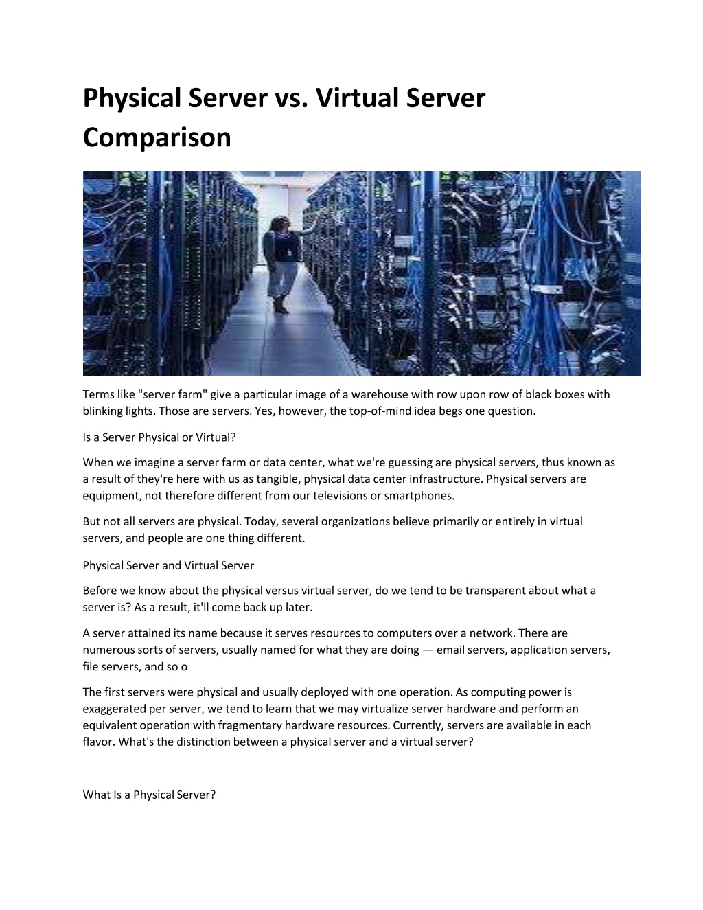 PPT - Physical Server vs. Virtual Server Comparison & Benefits ... PPT - Physical Server vs. Virtual Server Comparison & Benefits ...