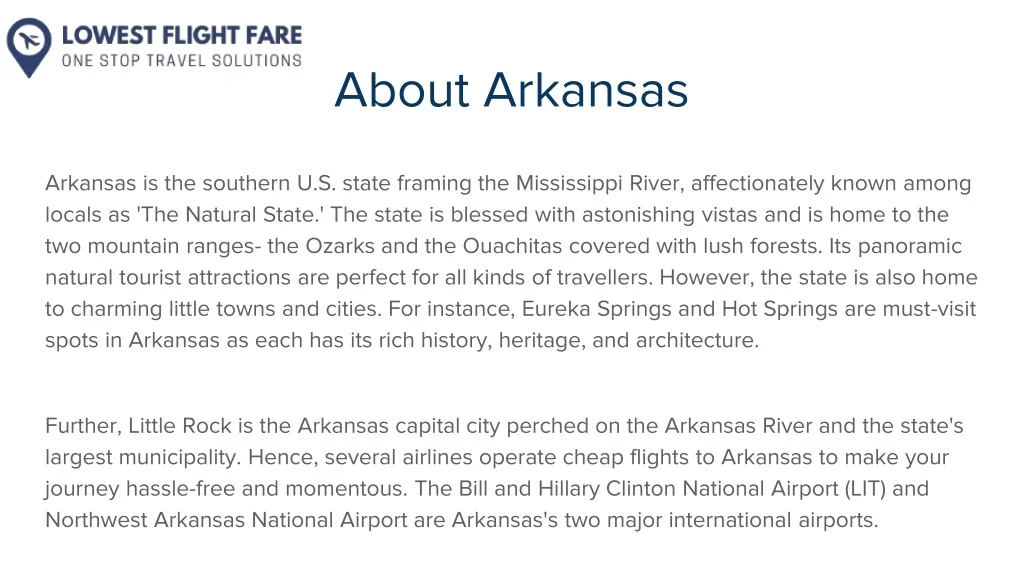 PPT - Cheap flights to Arkansas PowerPoint Presentation, free download ...