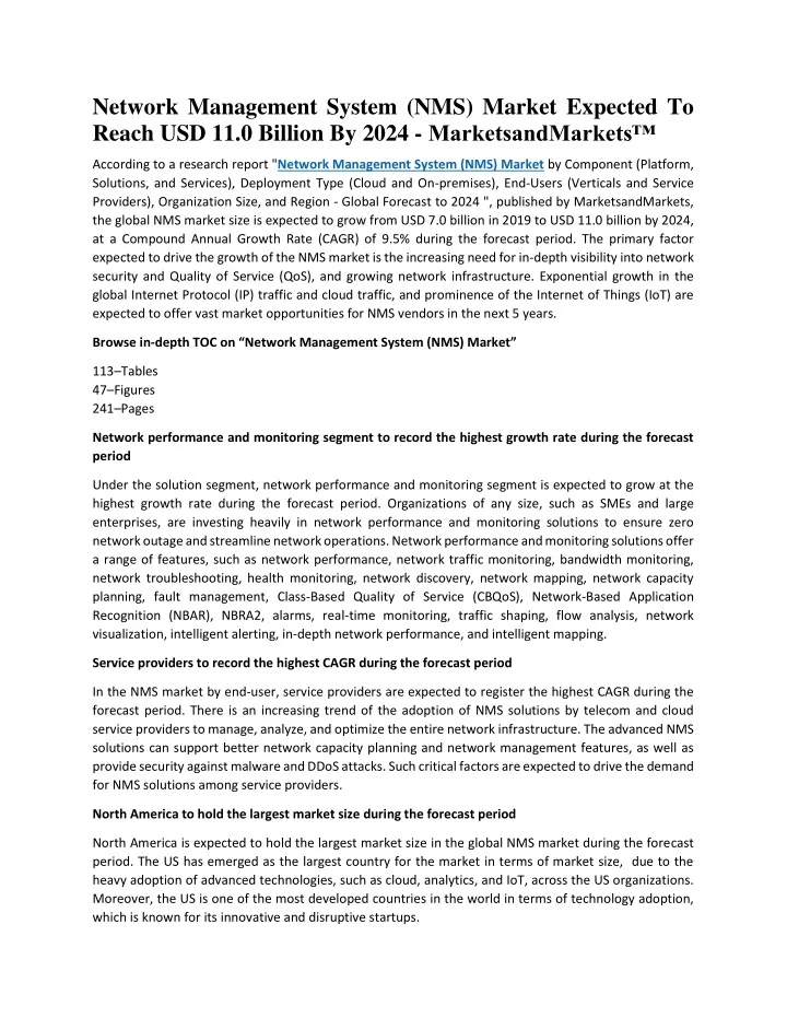 PPT - Network Management System (NMS) Market Expected To Reach USD 11.0 ...