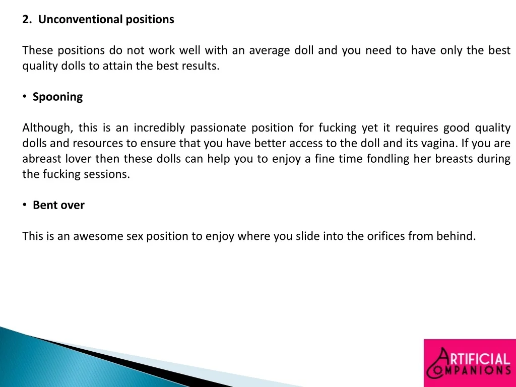 PPT - 5 Best Sex Positions with Your Artificial Companion (Sex Doll ...