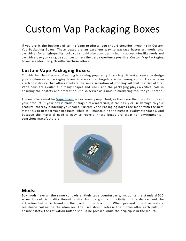 PPT - Custom Vap Packaging Boxes PowerPoint Presentation, free download ...