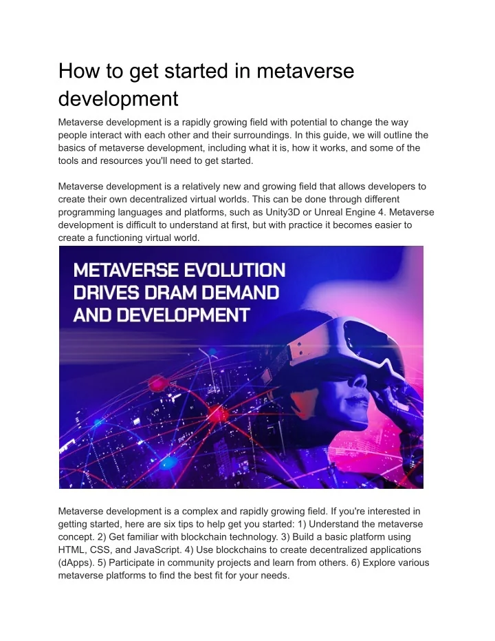 PPT - How to get started in metaverse development PowerPoint ...