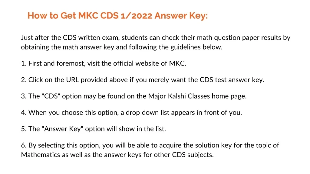 PPT - How Can I Get the CDS 1 Answer Key 2022 - Major Kalshi Classes ...