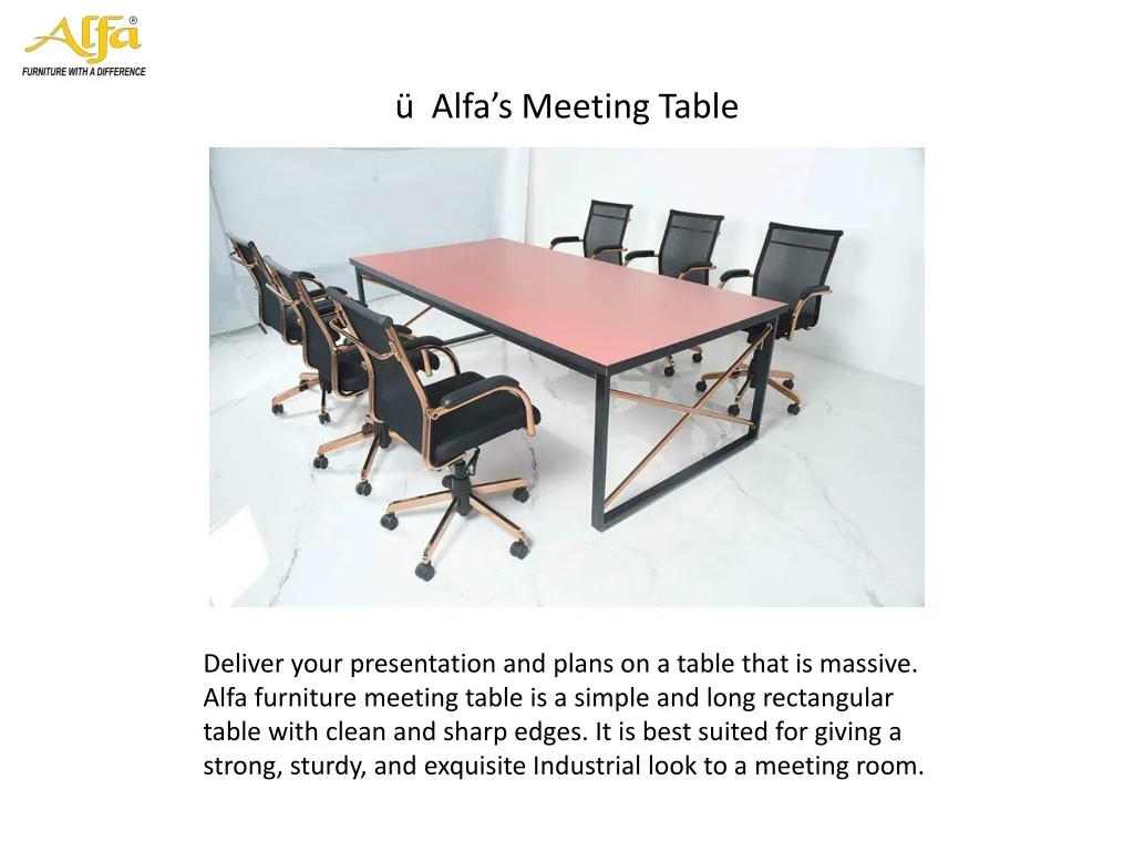 PPT - Buy Best Office Table Design For Small Space From Alfa Furniture ...