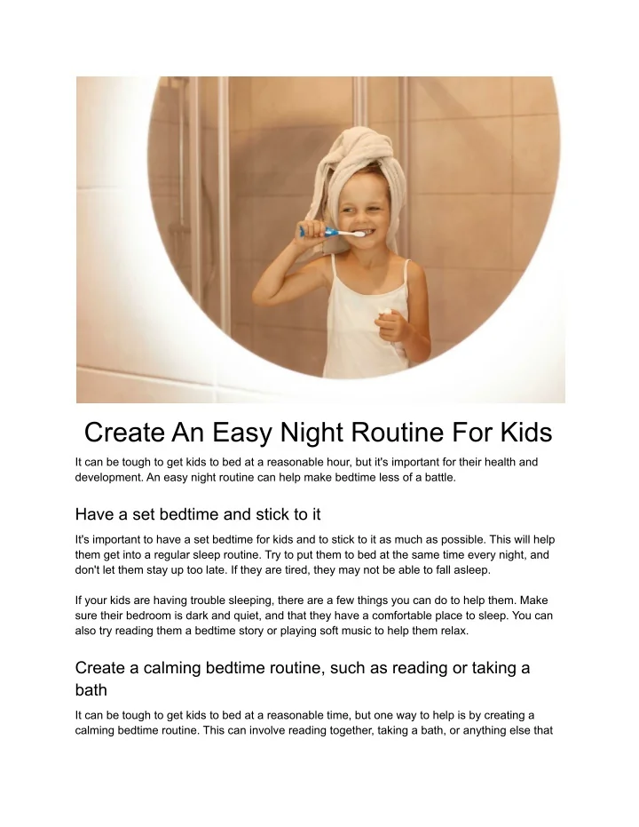 PPT - Create An Easy Night Routine For Kids PowerPoint Presentation ...