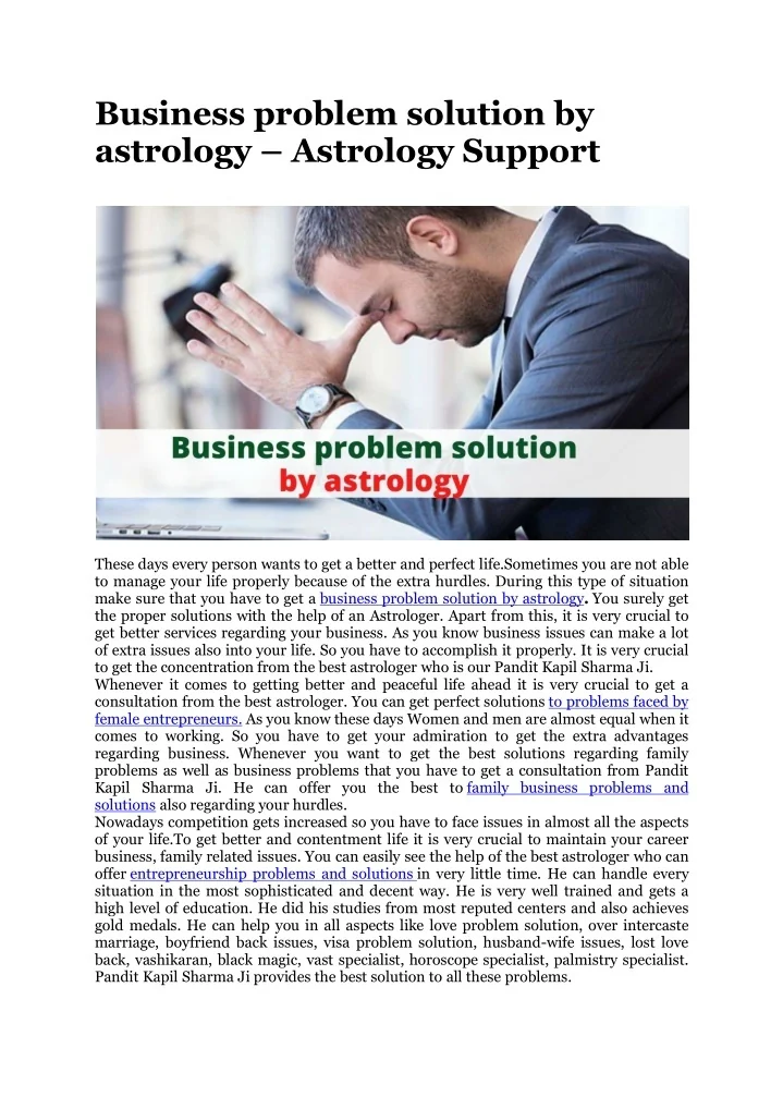 PPT - Business problem solution by astrology – Astrology Support ...