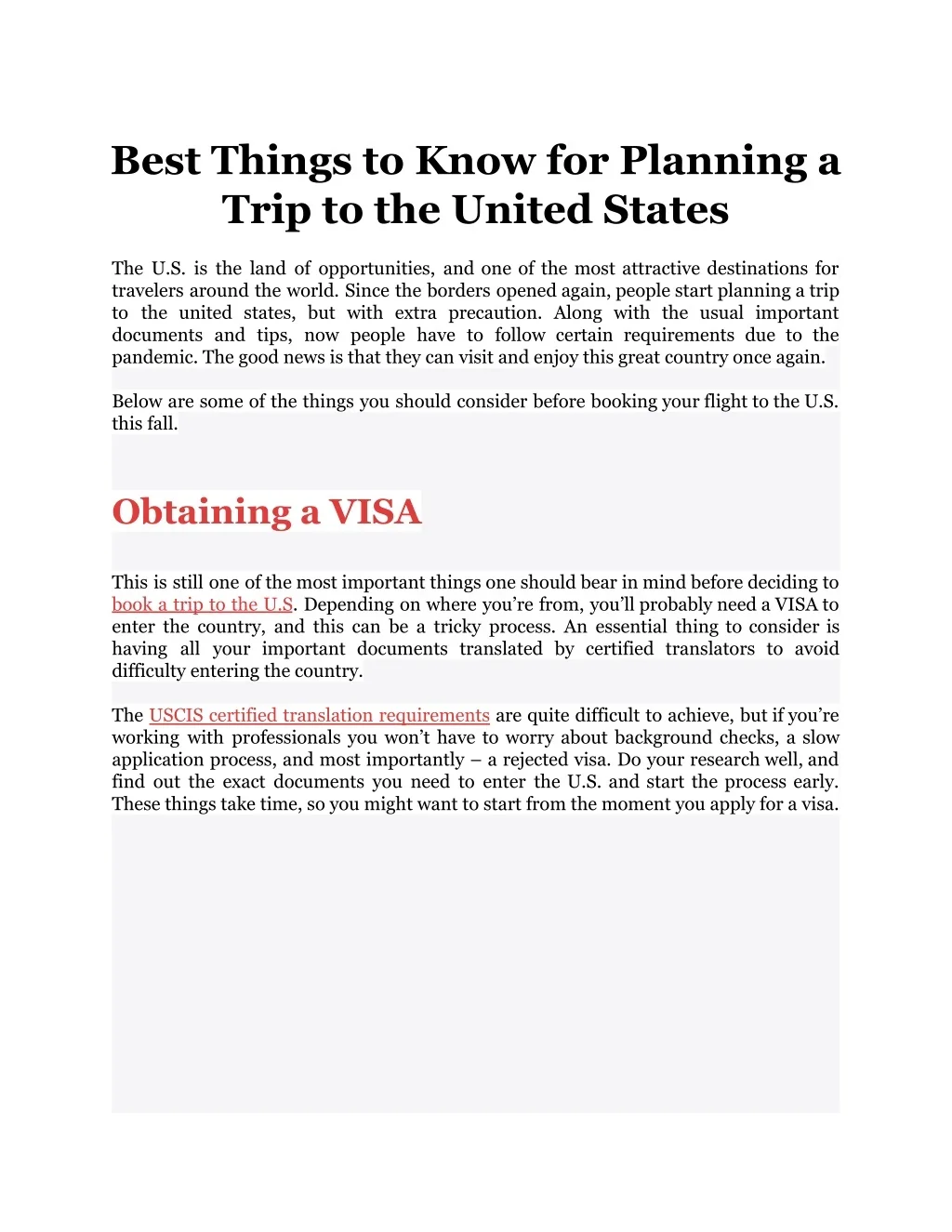 PPT - Best Things to Know for Planning a Trip to the United States ...