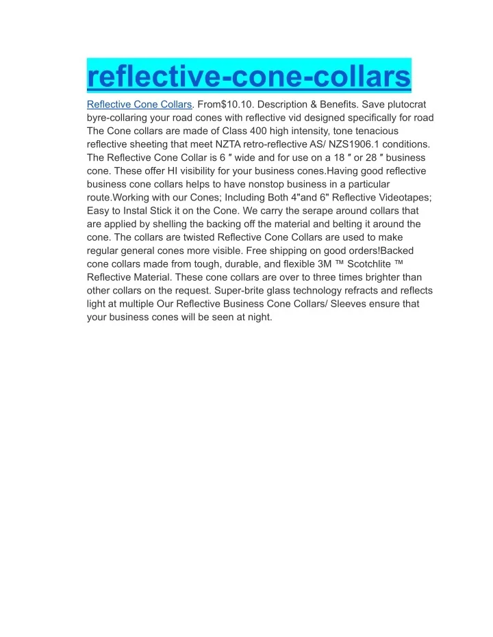 PPT - reflective-cone-collars _ Road Construction Site Signs PowerPoint ...