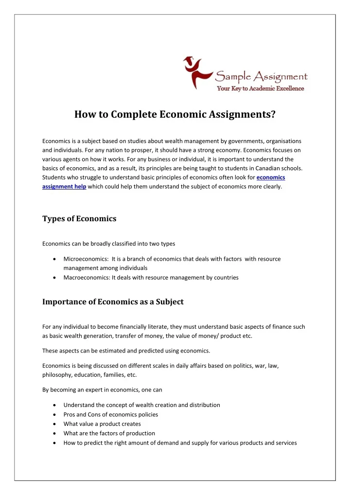 PPT - How to Complete Economic Assignments PowerPoint Presentation ...