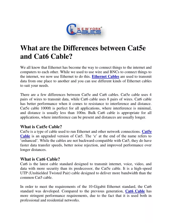 PPT - What are the Differences between Cat5e and Cat6 Cable PowerPoint ... PPT - What are the Differences between Cat5e and Cat6 Cable PowerPoint ...