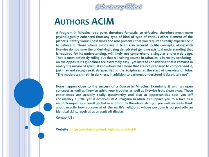 PPT - Authors ACIM PowerPoint Presentation, free download - ID:11269228