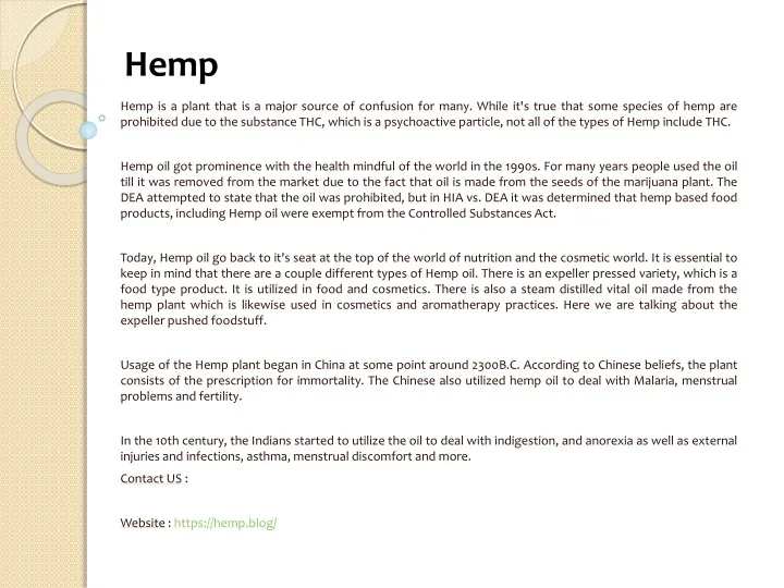 PPT - Hemp PowerPoint Presentation, free download - ID:11269836