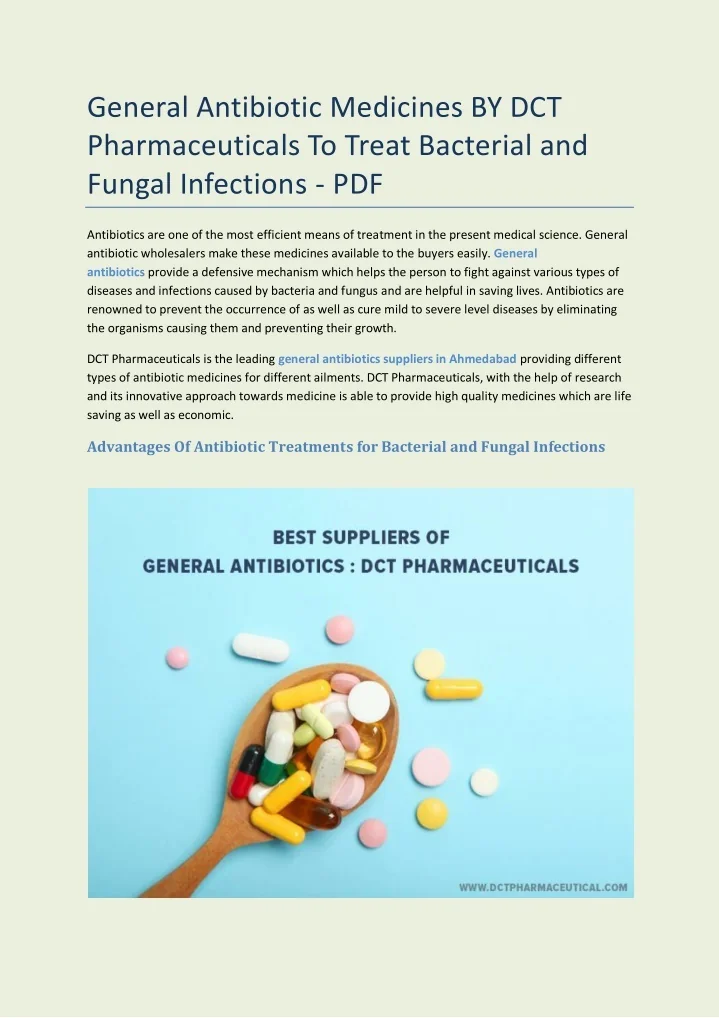 PPT - General Antibiotic Medicines BY DCT Pharmaceuticals To Treat ...