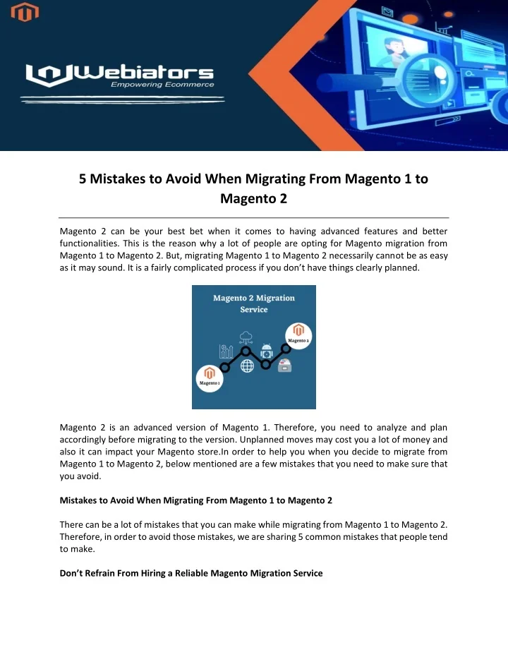 PPT - 5 Mistakes to Avoid When Migrating From Magento 1 to Magento 2 PowerPoint Presentation ...