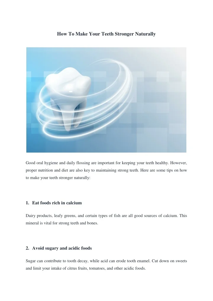 PPT - How To Make Your Teeth Stronger Naturally PowerPoint Presentation ...