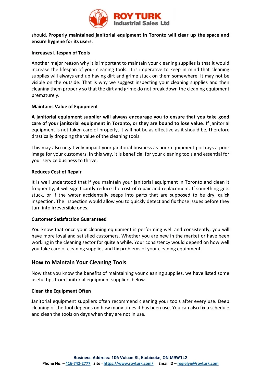 PPT - Importance of Maintaining Your Cleaning Equipment PowerPoint ...