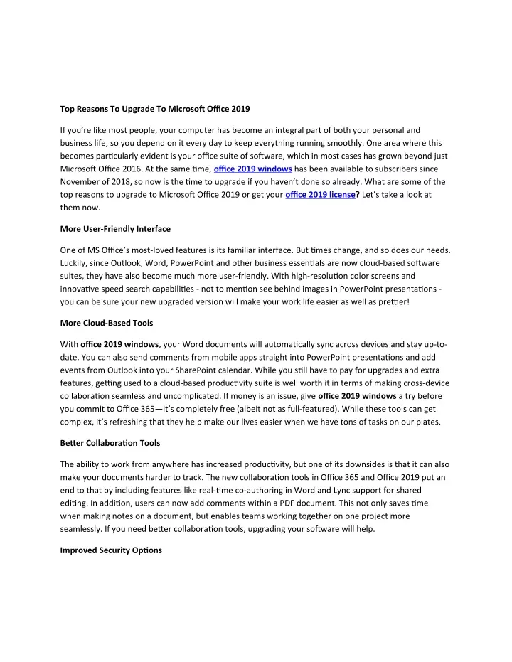 PPT - Top Reasons To Upgrade To Microsoft Office 2019 PowerPoint ... PPT - Top Reasons To Upgrade To Microsoft Office 2019 PowerPoint ...