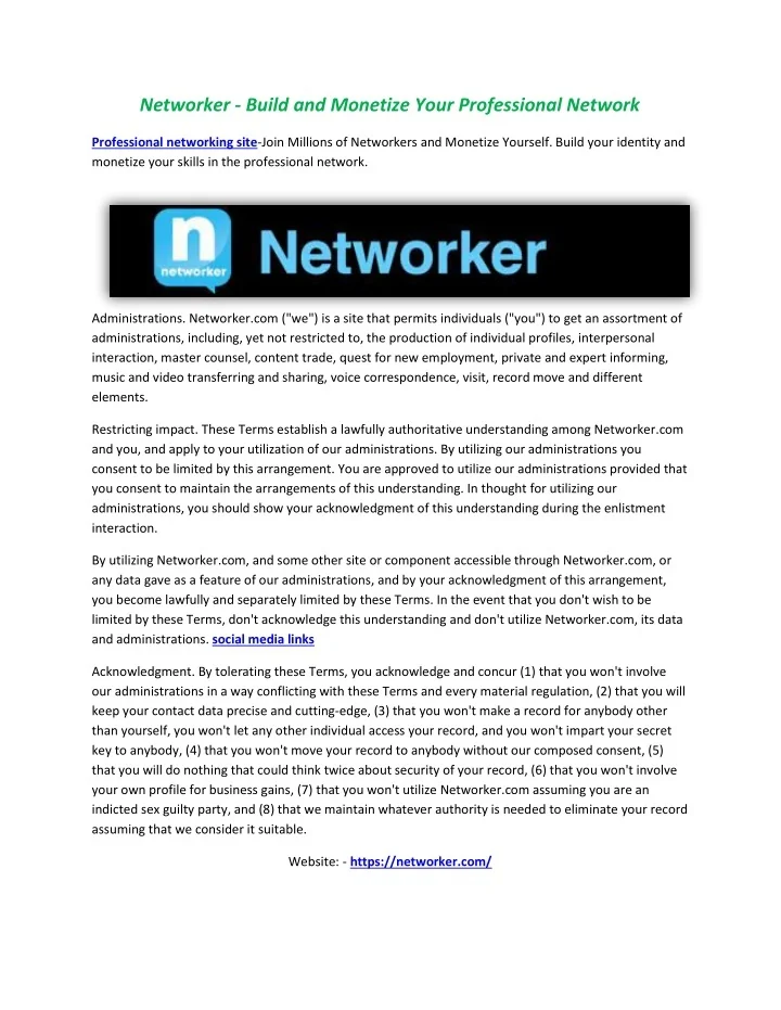 PPT - Networker - Build and Monetize Your Professional Network ...